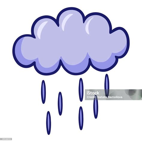 빗방울이있는 어두운 구름 비가 오고 있으며 날씨를 나타내는 벡터 일러스트 레이 션 가벼운에 대한 스톡 벡터 아트 및 기타 이미지 가벼운 구름 기상학 Istock