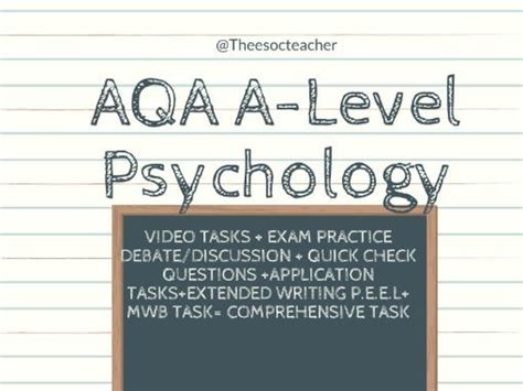 Aqa Psychology The Working Memory Model Teaching Resources