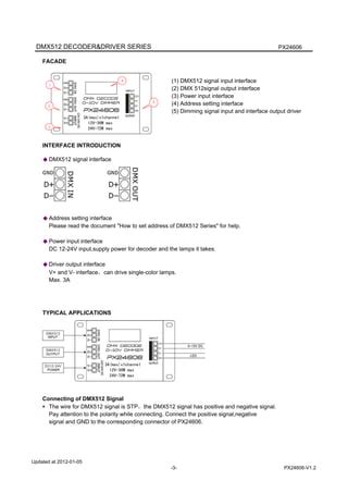 Constant Voltage Dmx Decoder PX PDF Computing Technology Computing