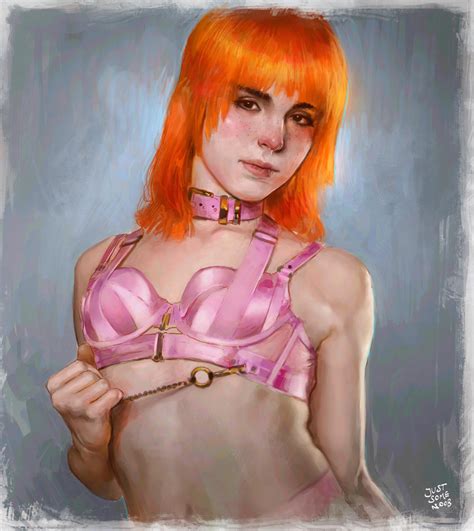 Rule 34 Bra Brazier Brown Eyes Bust Portrait Collar Collared Digital