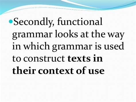 Functional Grammar