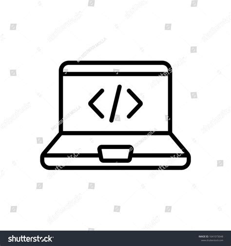Html Code Line Art Vector Icon Stock Vector Royalty Free Shutterstock