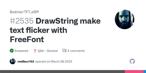 Drawstring Make Text Flicker With Freefont · Bodmer Tftespi · Discussion 2535 · Github