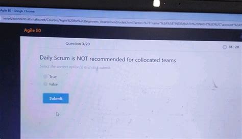 Agile EO Google Chrome Agile E0 Question 3 20 StudyX