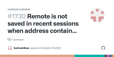 Remote Is Not Saved In Recent Sessions When Address Contains Port