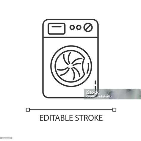 세탁 세탁기 픽셀 완벽한 선형 아이콘 와셔 가전 제품 세탁소 얇은 선 사용자 정의 일러스트레이션 윤곽 기호입니다 벡터 격리 된 윤곽선 도면입니다 편집 가능한 스트로크 가정