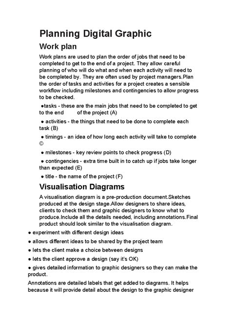 Planning A Digital Graphic Visulisation Diagram Mindmap Moodboard