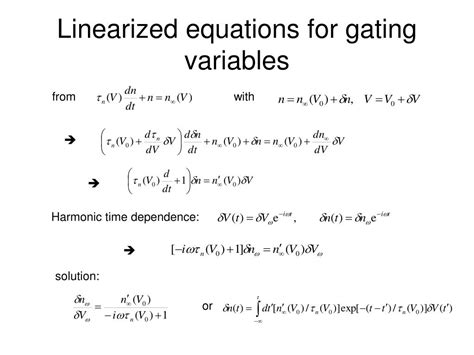 Ppt Lecture 3 Linearizing The Hh Equations Powerpoint Presentation