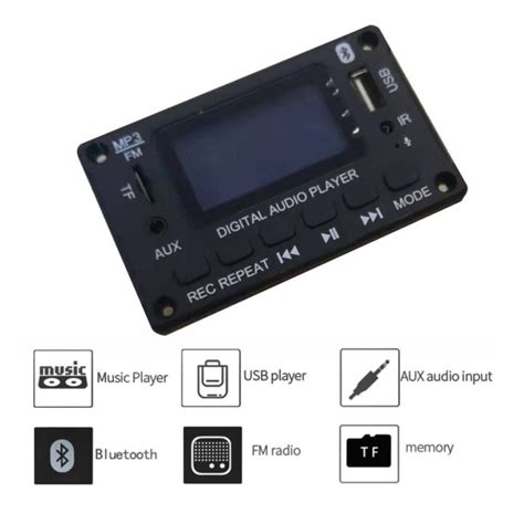 Dc 5v 12v Bluetooth5 0 Decoding Board Module Wireless Car Usb Mp3 Player Power Amplifier