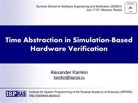 Ppt Time Abstraction In Simulation Based Hardware Verification