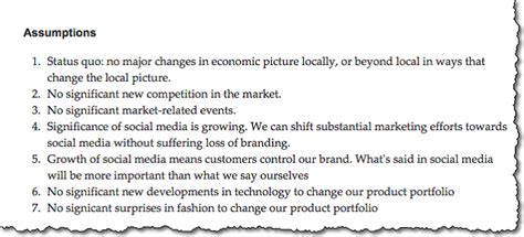 Budget Assumptions Examples Emsekflol Com