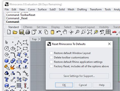 rhino8 toolbars osnap not working rhino mcneel forum
