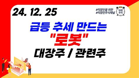 로봇 급등 추세 만드는 로봇 대장주 관련주 Youtube