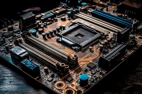 Electronic Circuit Board With Processor Generative Ai Stock Illustration Illustration Of