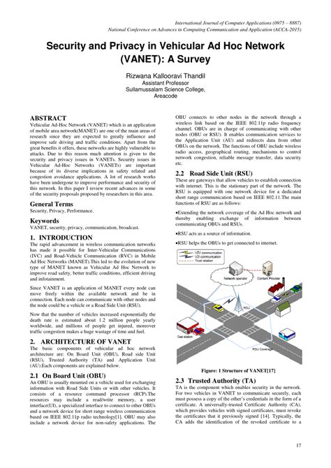 Pdf Security And Privacy In Vehicular Ad Hoc Network Vanet A Survey