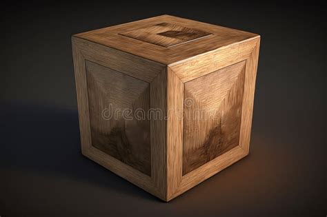 Wooden Cube Stand Wood Material Cube Shape Geometric Stock