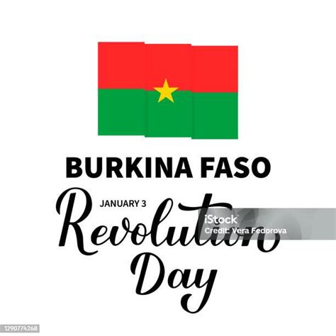 부르키나파소 혁명의 날 깃발이 적신다 공휴일은 1월 3일에 축하합니다 타이포그래피 포스터 배너 전단지 스티커 인사말 카드 엽서 등을 위한 벡터 템플릿을 쉽게 편집할 수