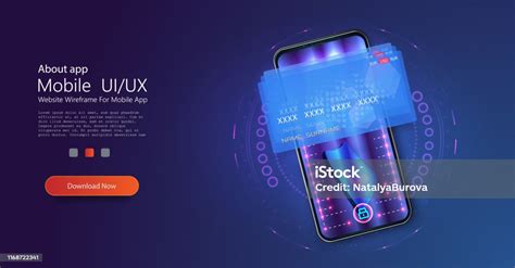 스마트 폰에서 안전한 온라인 결제 거래 및 은행 카드 보호의 개념 스마트폰을 통한 무선 결제 구매 보호 인터넷 뱅킹 페이지 템플릿입니다 벡터 Brand Name Mobile