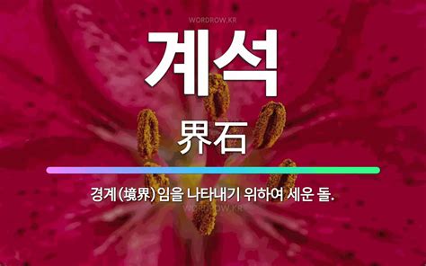 🌟계석 경계境界임을 나타내기 위하여 세운 돌 표준국어대사전