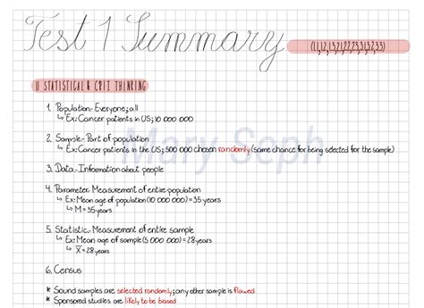 Statistics Notes Class Notes Solved Hw Exercices Summaries