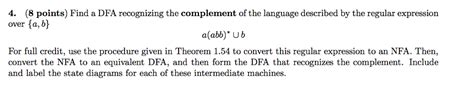 Solved Find A Dfa Recognizing The Complement Of The Language
