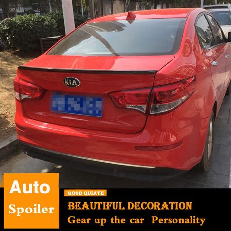기아 리오 K2 스포일러 2011 2016 스포츠 Abs 소재 자동차 리어 윙 프라이머 색상 2013 2014 K2 트렁크 리어 스포일러 장식스포일러 And 날개