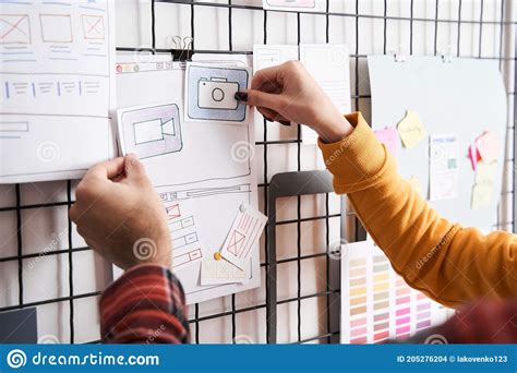 Specialists Creating A Prototype User Experience Interface Royalty Free