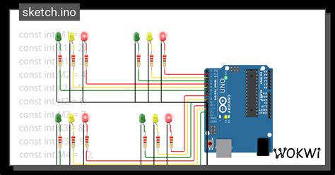 Lampu Merah Wokwi Esp32 Stm32 Arduino Simulator