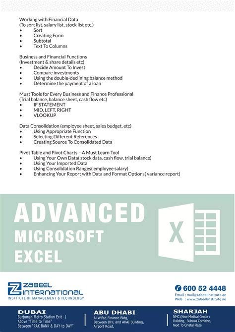 Advanced Excel Brochure Pdf