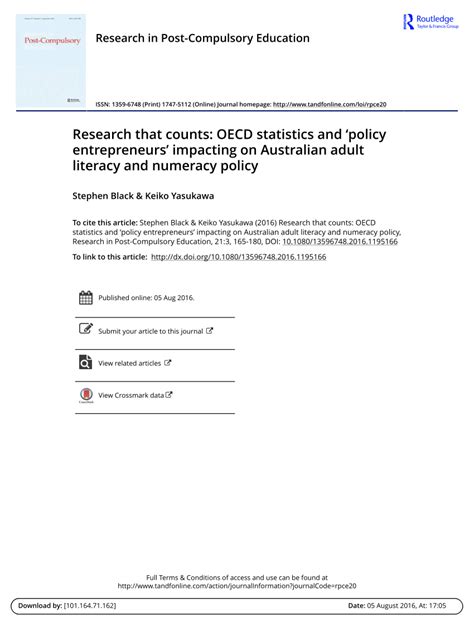 Pdf Research That Counts Oecd Statistics And ‘policy Entrepreneurs