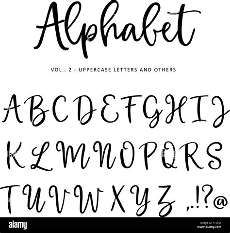Hand Drawn Vector Alphabet Font Isolated Letters Punctuation Written With Marker Or Ink