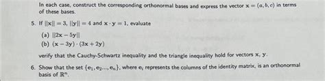 Solved In Each Case Construct The Corresponding Orthonormal