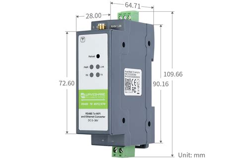 Waveshare Rail Mount Serial Server Rs485 Wifiethernet Module Modbus