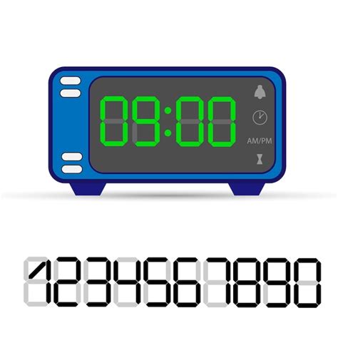 Premium Vector Electronic Clock With A Set Of Numbers For Design And Design