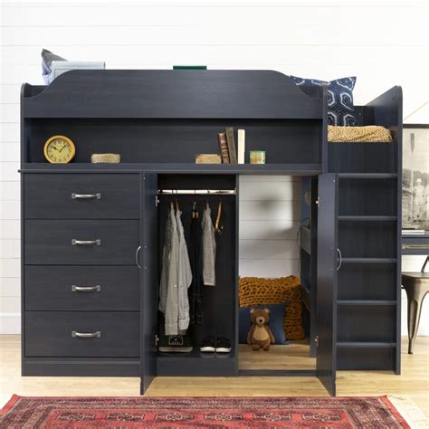 South Shore Arlen Twin 5 Drawer Loft Bed With Bookcase By South Shore And Reviews Wayfair