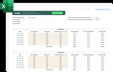 Calcul Des Heures De Travail Sur Excel Modèle à Télécharger