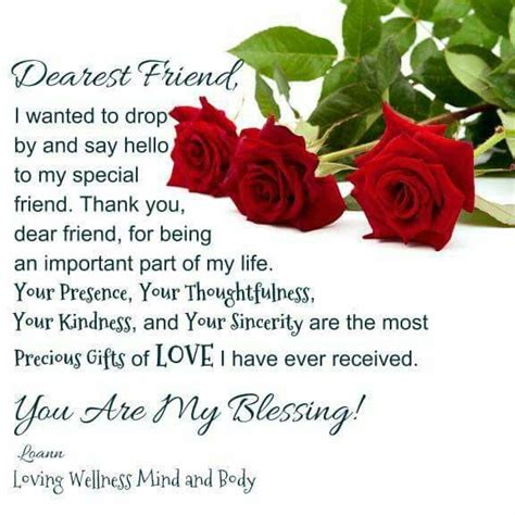 Dearest Friend Quotes You Are My Blessing Friendship Message With