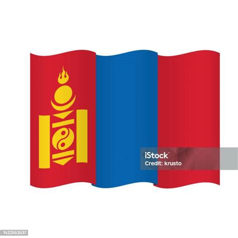 몽골 국기 흔들기 벡터 일러스트 레이 션 Mongolian Flag에 대한 스톡 벡터 아트 및 기타 이미지 Mongolian
