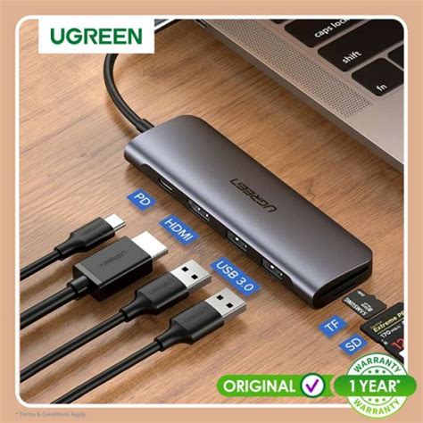 Promo Ugreen Usb C Hub 6 In 1 Hdmi 2 Usb 3 0 Ports Sdtf Card Reader 70411 Diskon 23 Di Seller