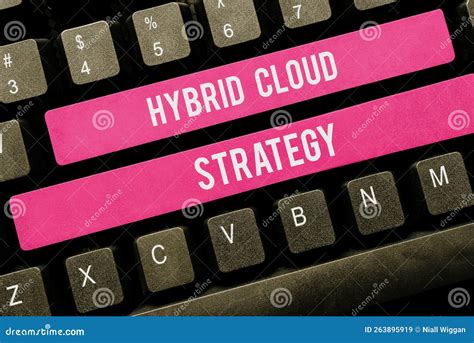 Text Sign Showing Hybrid Cloud Strategy Business Showcase Cloud