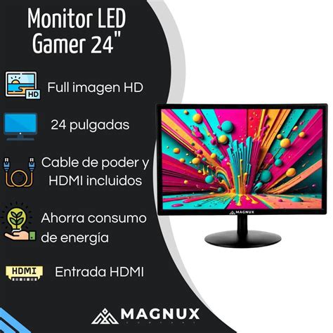 Monitor Magnux 24 Pulgadas Plano Gamer Led Full Hd 1920 X 1080