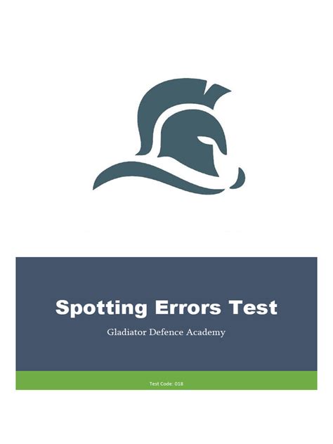 Spotting Errors Test Gladiator Defence Academy Pdf Grammatical