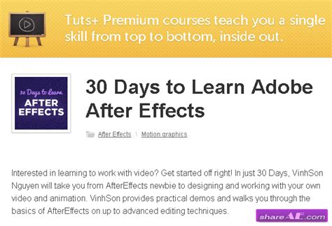 Days To Learn Adobe After Effects TutsPlus Com Free After Effects Templates After