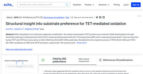 Structural Insight Into Substrate Preference For Tet Mediated Oxidation