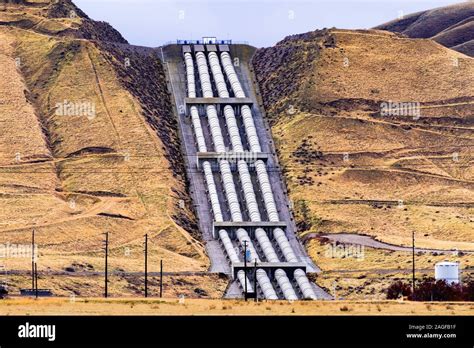 Aqueducts At The South End Of San Joaquin Valley Taking Pumped Water