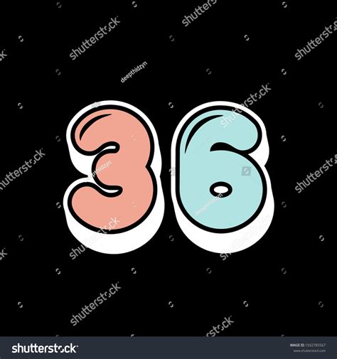 36 Number Logo Bold Letter Design Stock Vector Royalty Free