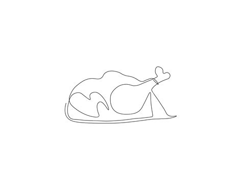 Premium Vector Continuous Line Drawing Of Chicken Meat One Line Of