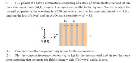 Solved 1 ﻿compute The Effective Permittivity Tensor For