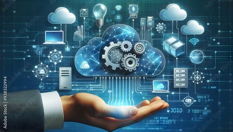 Photo Realistic As Cloud Computing And Edge Computing Integration With Network And Device Icons