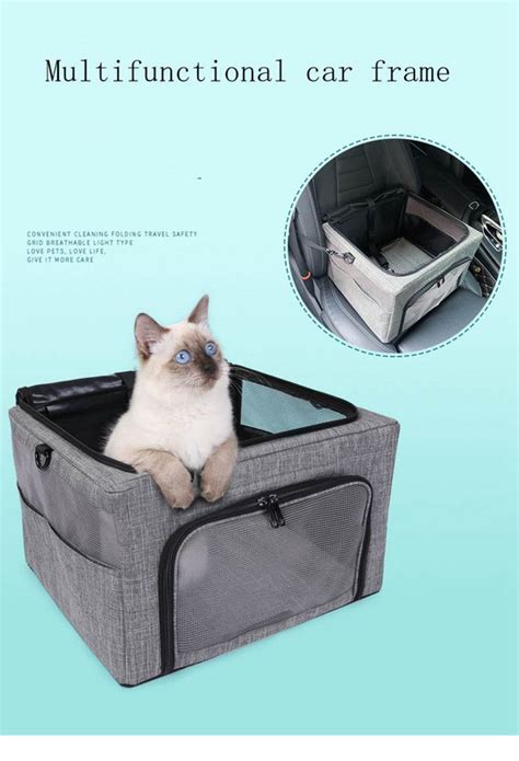 Badu Bg Пътна чанта за куче Столче за кола Преносима раница Дишаща котешка клетка Дишаща чанта